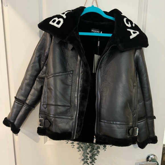 Balenciaga | Jackets & Coats | Nwt Balenciaga Oversized Shearling Le Bombardier Jacket | Poshmark